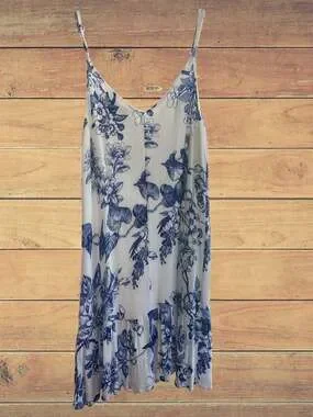 Lulus | Dresses | Lulus Blue White Floral Mini Dress Cottagecore Old ...